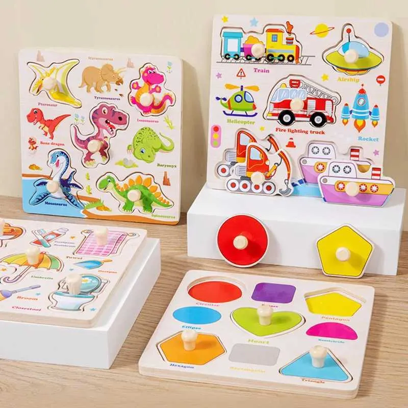 Wooden Animal Puzzles: Montessori Learning Toys for Early Childhood ...