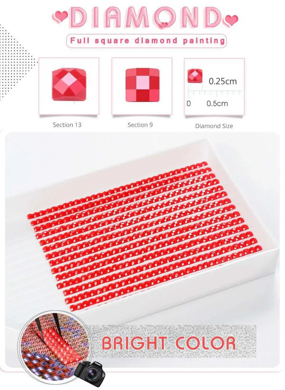 Cartoon Cake Diamond Art Kit: Full Drill Mosaic Flower & Rose Design ...