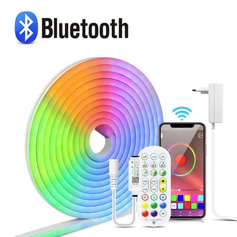 Bluetooth RGB LED Strip Lights With Remote 12V Smart App Control ...