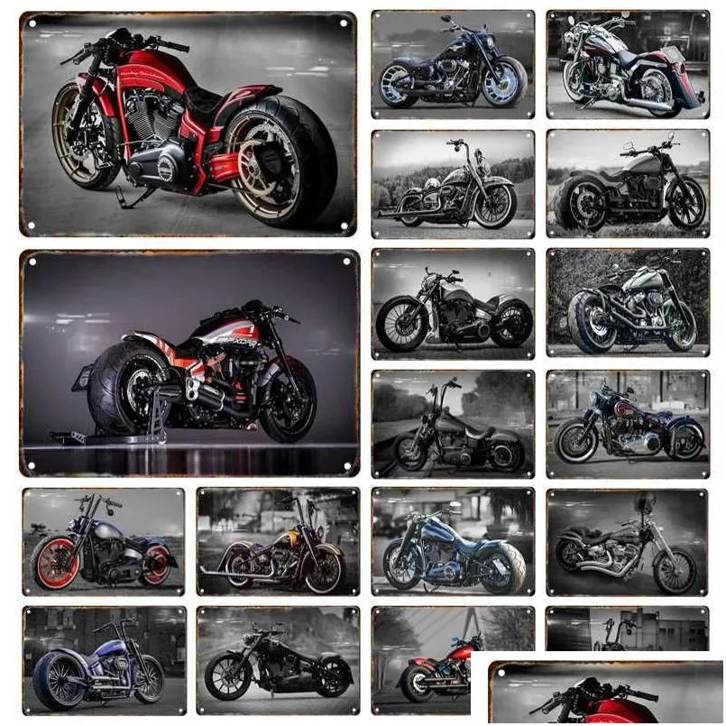 Vintage Motorcycle Metal Signage For Home Vintage Room Decor Tin ...