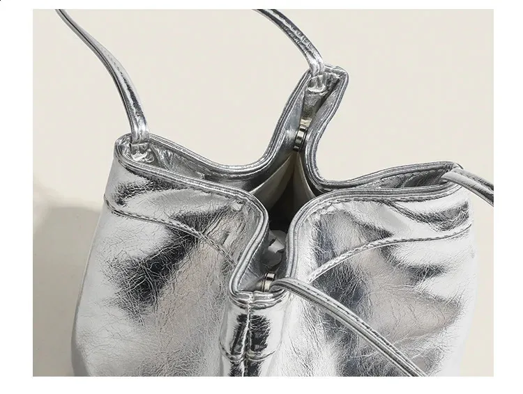 Small PU bucket handbag for women with zipper closure mini size ...