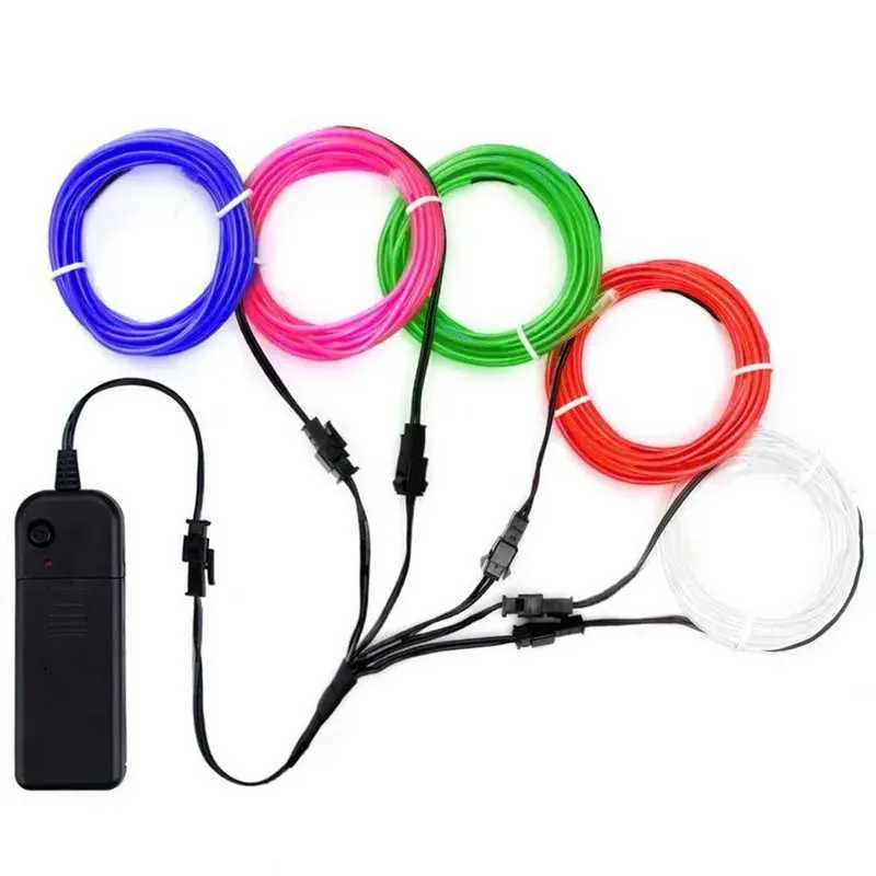 3m 5m Flexible Neon Light EL Luminous Cable Waterproof Party DIY ...