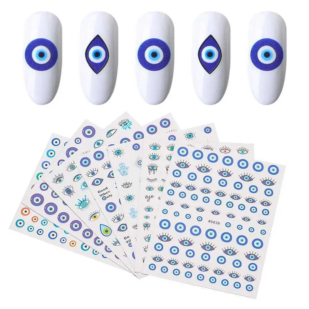 Evil Eye Nail Stickers | Self Adhesive Nail Decals | Lucky Blue ...