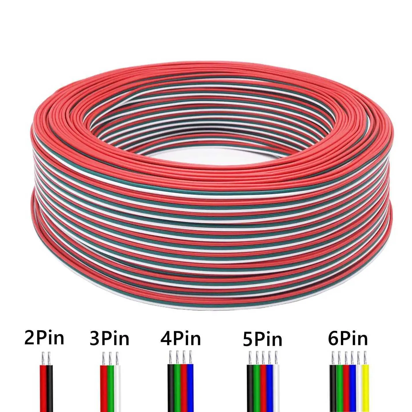 DHgate.com:5m/10m/50m/100m 22AWG LED wire and cable for WS2812B WS2811 ...