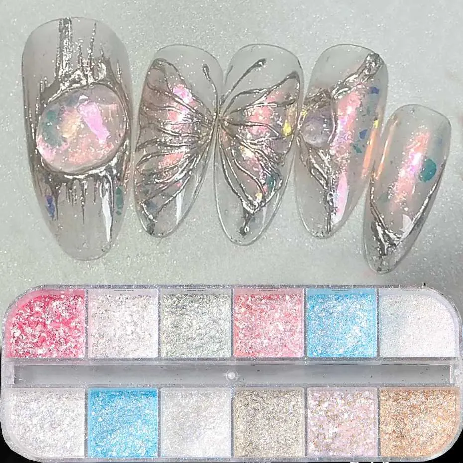 Pearl Aurora Neon Nail Art Dust Set - Holographic Opal Effect, Shop Now ...