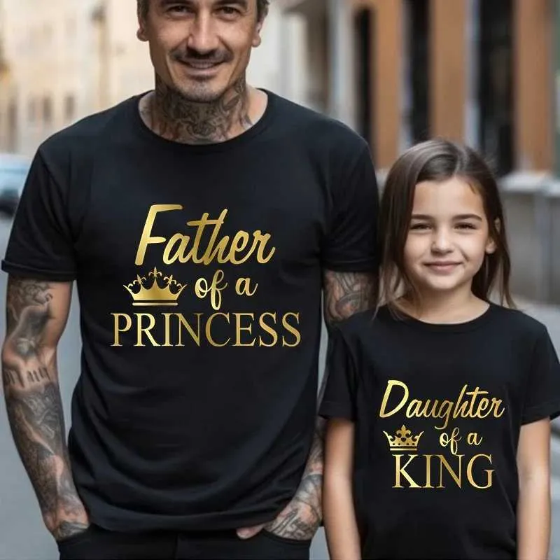 Adorable Family Printed Couple T Shirt Design For Princess, Father, And ...