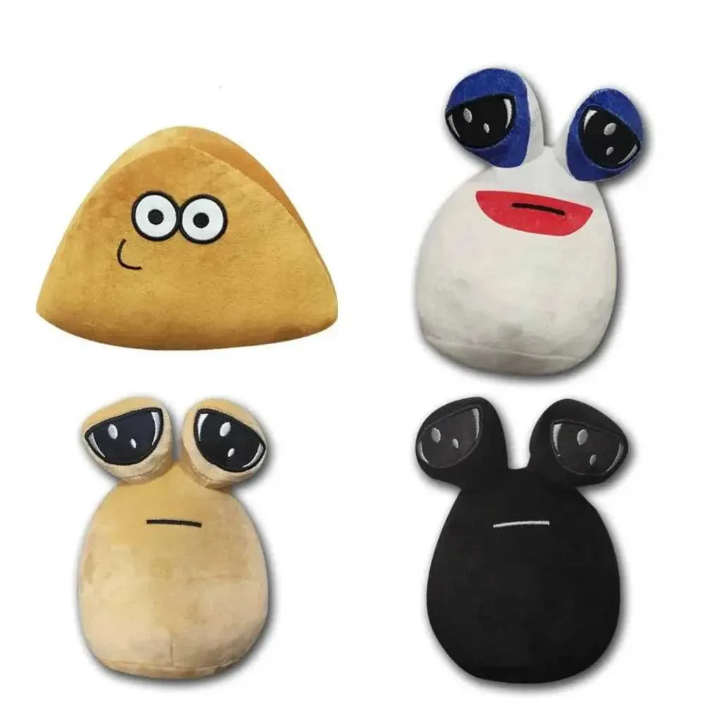 Pou Plush Toy Black & Brown, Sad & Happy Expressions, Soft & Cuddly ...