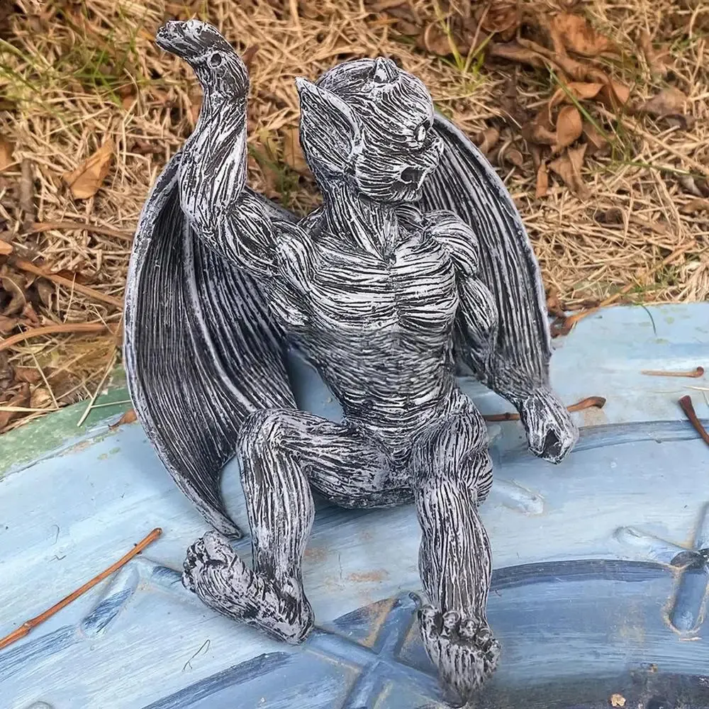 Resin Gargoyle Ghost Statue Wall Decor - Retro Home Decor Sculpture ...