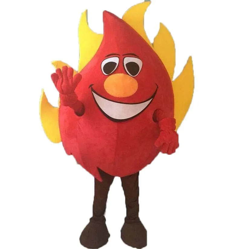 2025 Performance Red Big Fire Mascot Costume Halloween Christmas ...