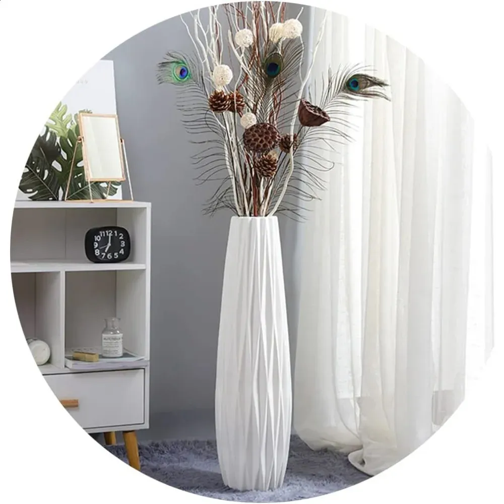 Modern Ceramic Large White Vase Decor 24 Large Decorative Flowers For ...