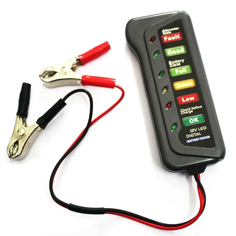 6 LED 12V Digital Battery Alternator Tester With Brake And Fluid ...
