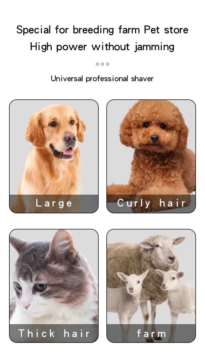 Hiena Dog Hair Clipper Professional Pet Beauty Trimmer, Heavy Duty Dog ...