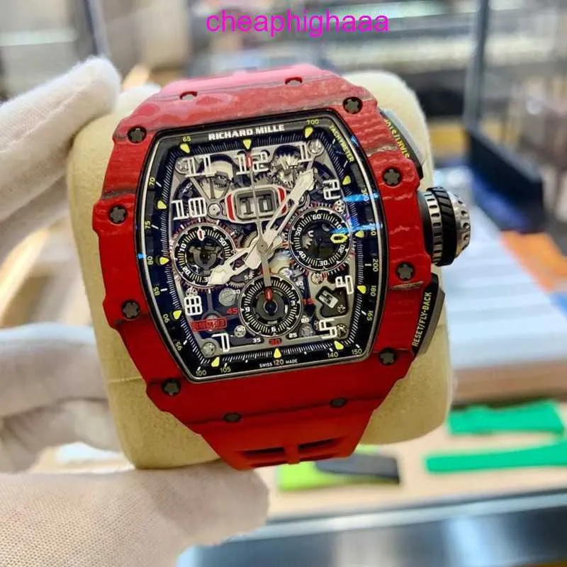 RM Iconic Chronograph Wristwatch For Men RM 11 03 With Red TPT Carbon ...