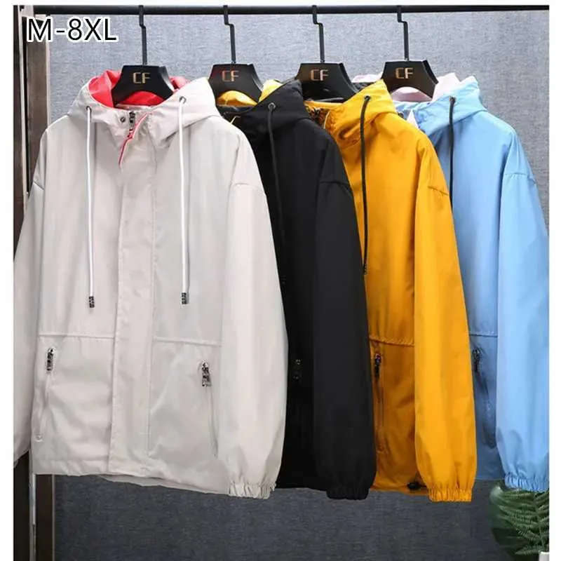 Cool Spring Autumn Windbreaker: Men's Cargo Jacket Plus Size to 8XL ...