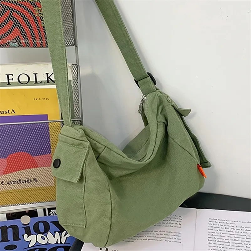 Female Canvas Shoulder Bag Soft Slouchy Hobo Messenger With Laptop ...