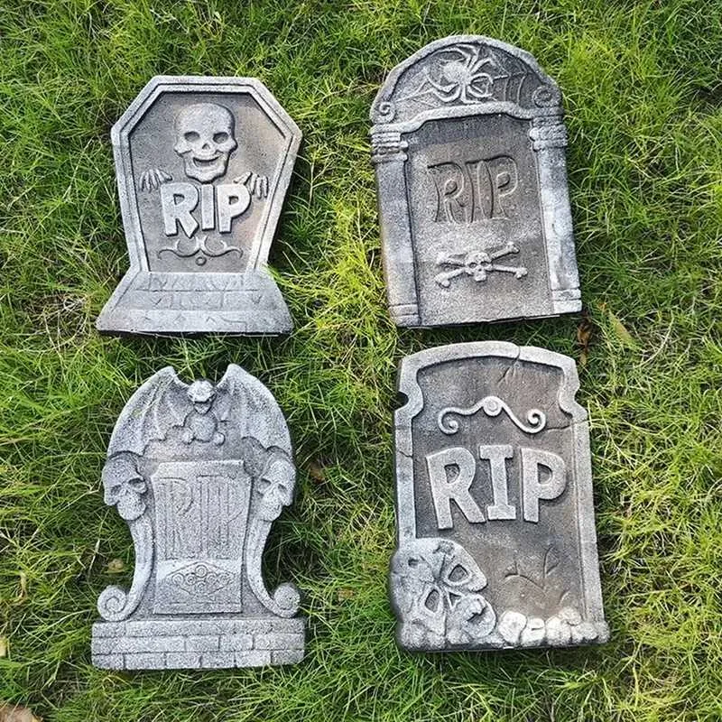 Spooky Halloween Tombstone Decoration: Outdoor Skeleton Tomb with RIP ...