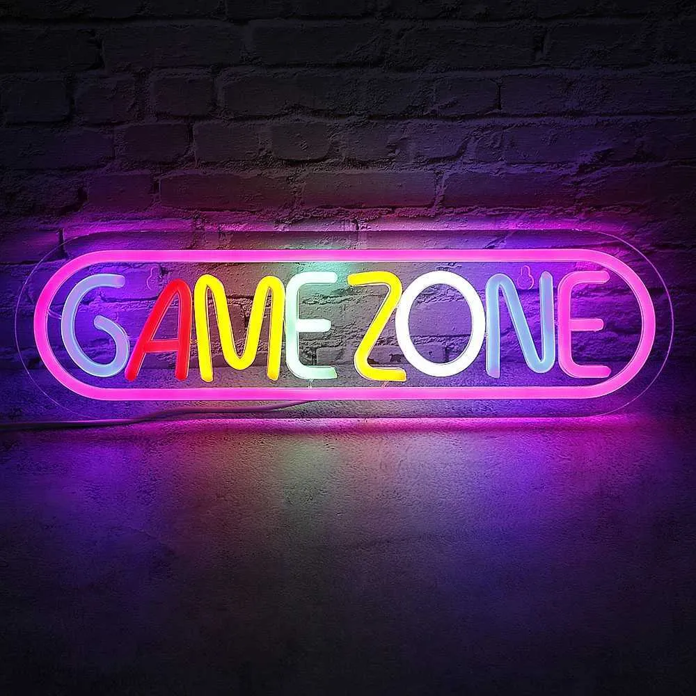 Vibrant Game Zone LED Neon Sign - Perfect for Gaming Rooms & Party ...