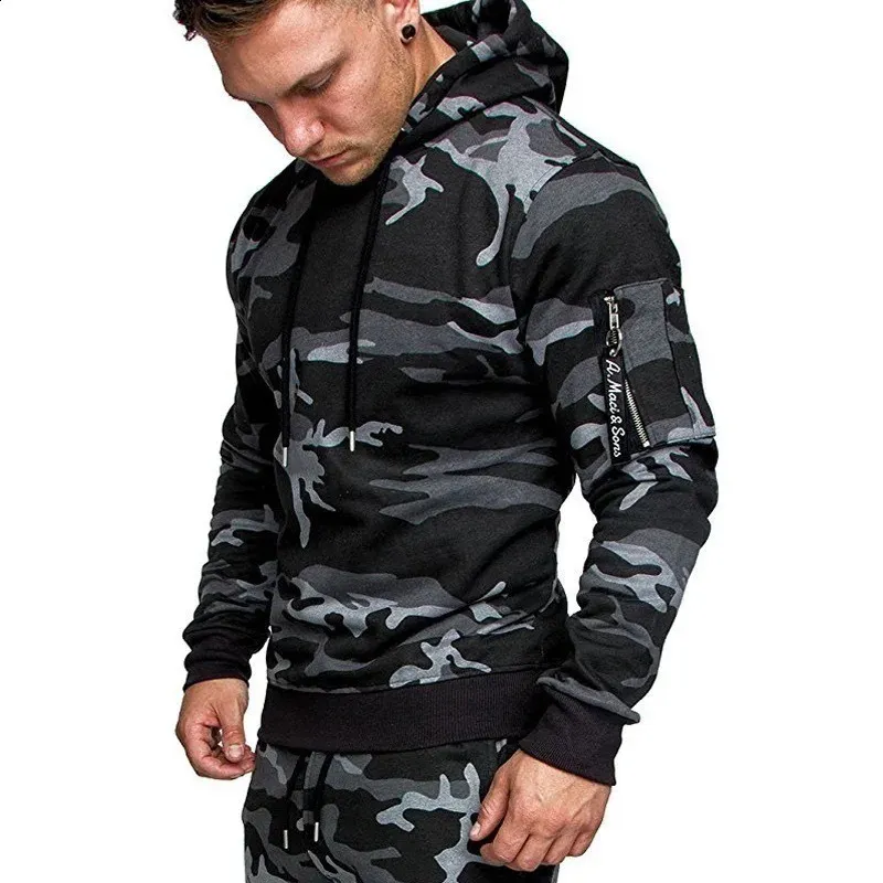 Camouflage Tracksuit for Men: Sport Hoodie & Pants Set - Premium ...