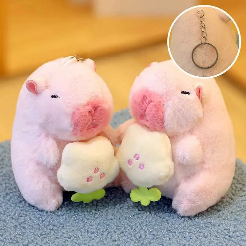 Cute Capybara Plush Keychain - Soft Filled Doll Pendant for Backpack ...