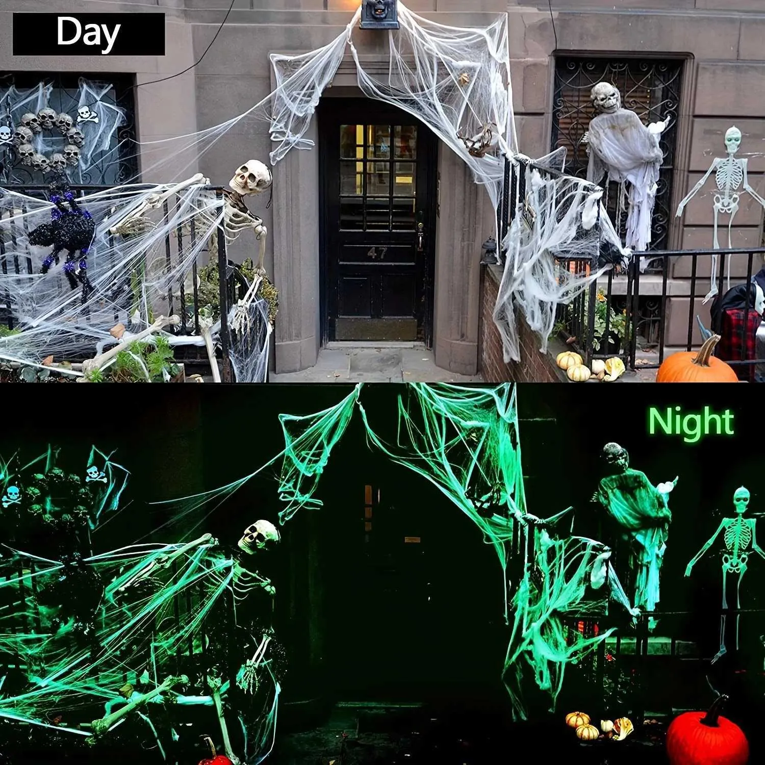 PropXJ240817 Glow In The Dark Spider Webs And Fake... From Taiho_shop ...