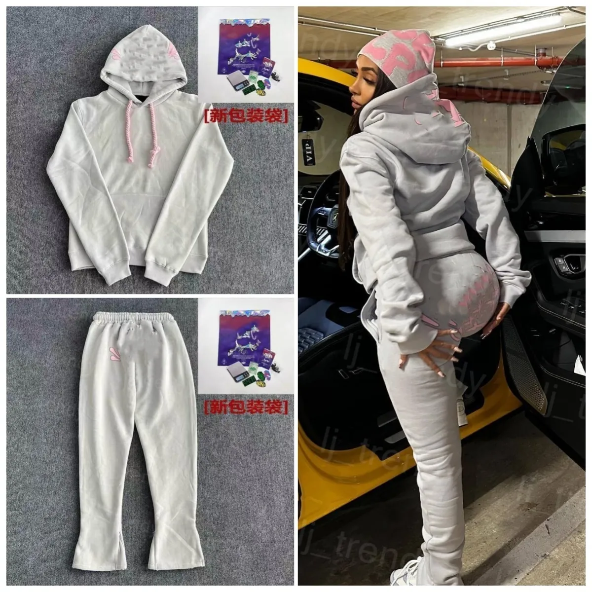 Y2K Style Tracksuit Set: Men's & Women's Pullover Hoodie & Pants. Shop ...