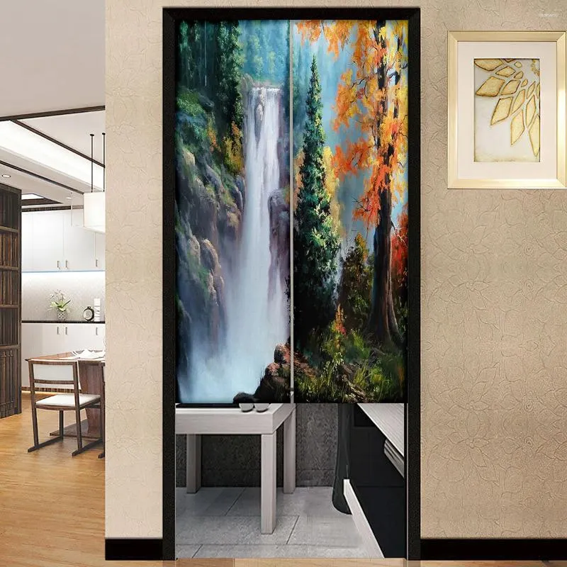 Waterfall Canvas Wall Art Curtain - Decorative Door & Window Partition ...