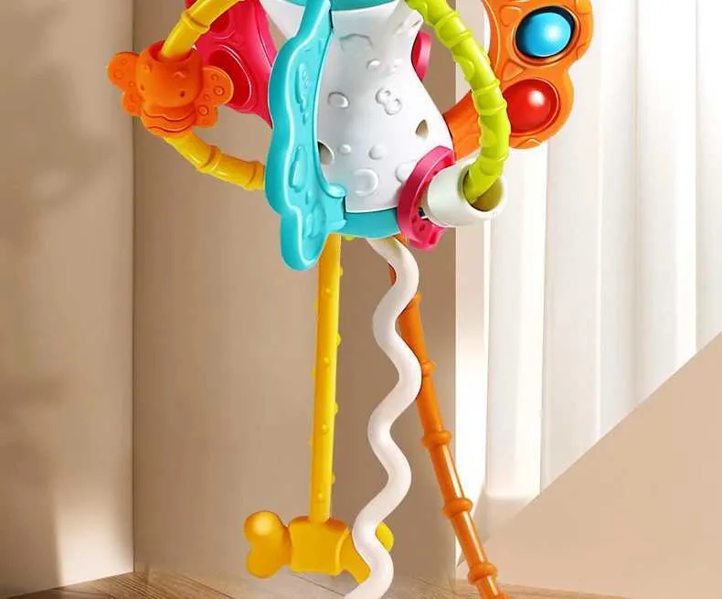 Sensory Pull String Toy for Baby 6-18 Months - Silicone Activity ...