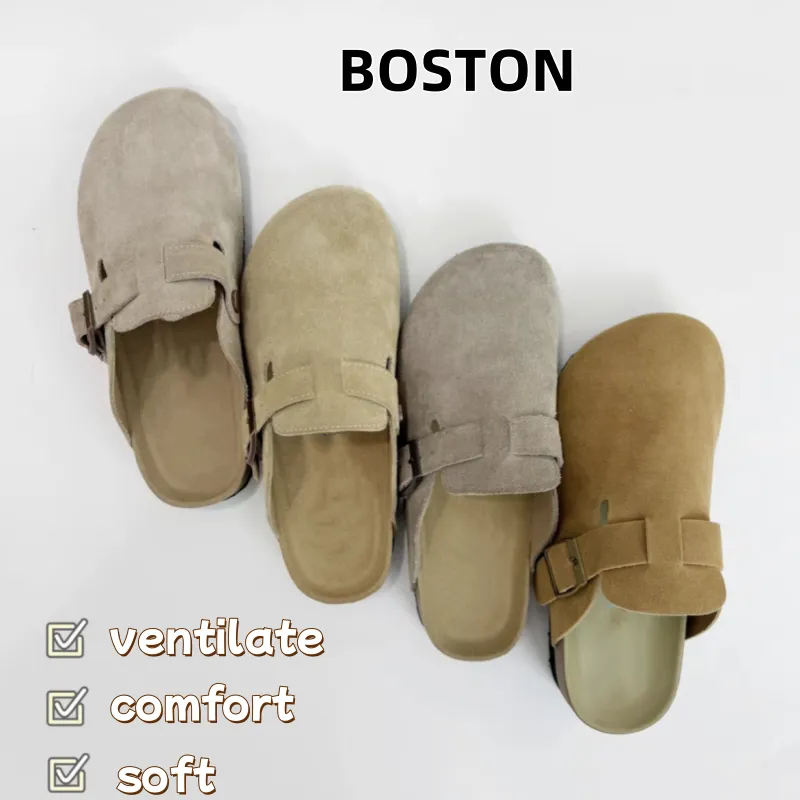 Designer Madridd Unisex Suede Clogs with Adjustable Buckle and Cork ...