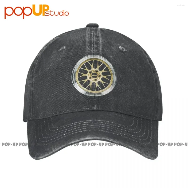 Trendy Washed Denim Wheel Rim Unique Baseball Hats For Sport Racing BBS ...