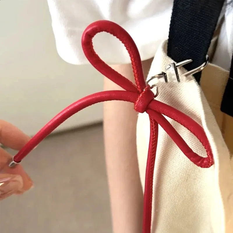 Korean Retro Leather Bow Keychains Harajuku Bag Pendant Charm For Phone ...