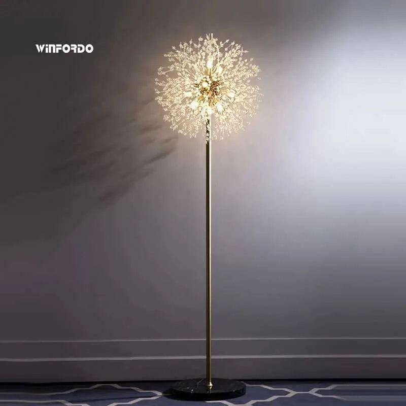 Luxury LED Dandelion Dandelion Floor Lamp In Gold/Chrome For Modern ...