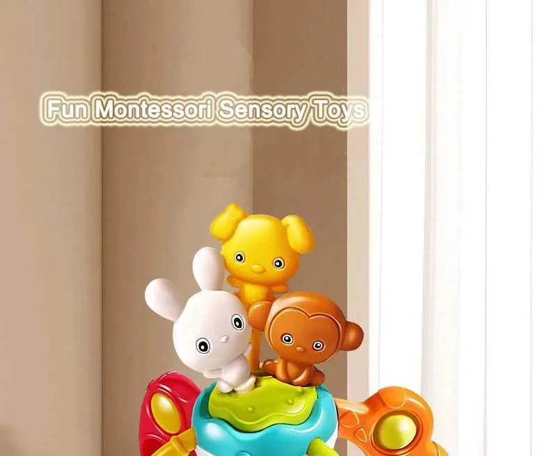 Sensory Pull String Toy for Baby 6-18 Months - Silicone Activity ...