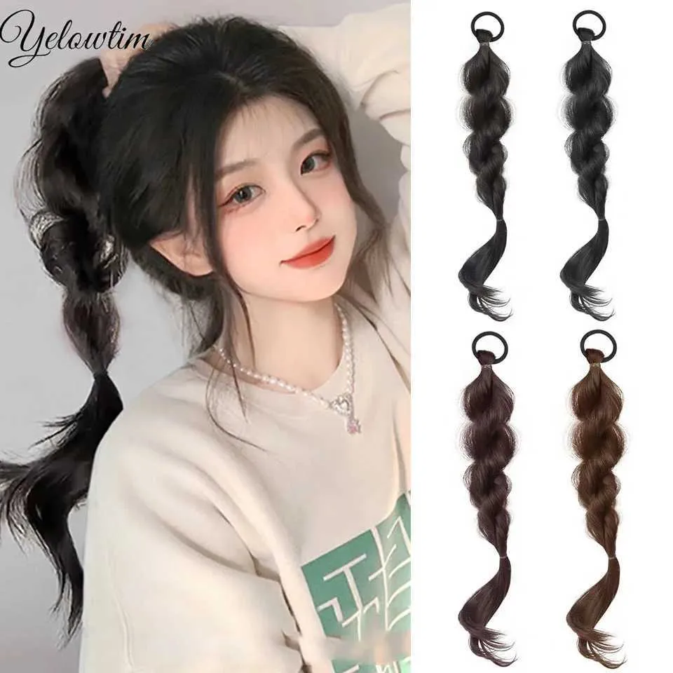 DHgate.com:2024YELOWTIM Synthetic Bubble Braid Double Ponytail: Fluffy ...