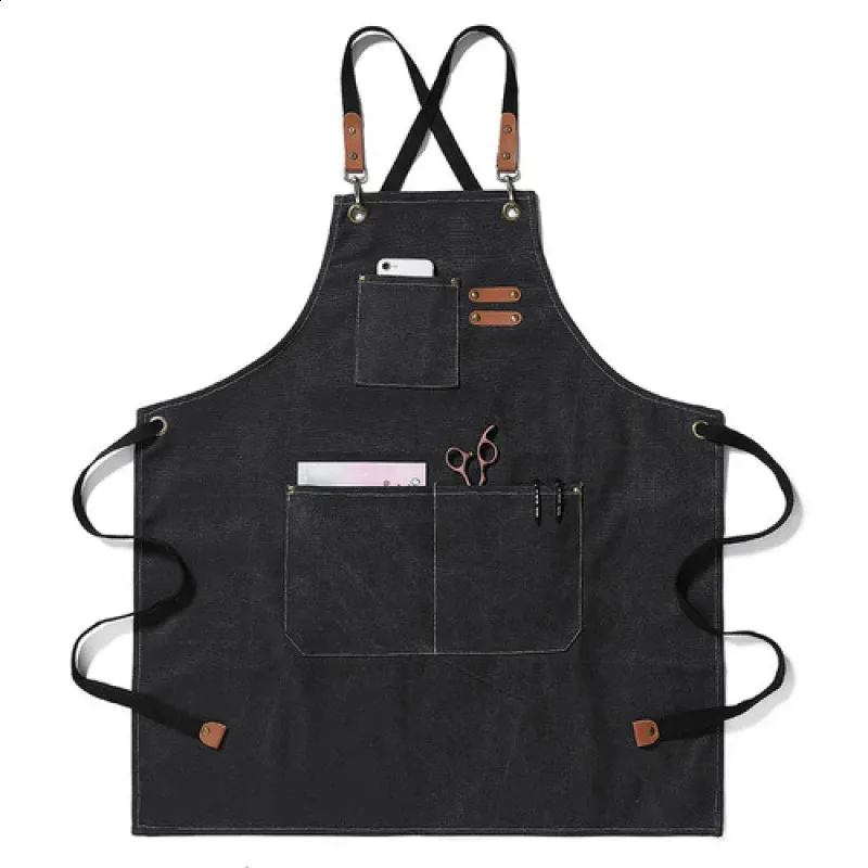 Premium Canvas Work Apron: Professional Chef Apron for Kitchen ...