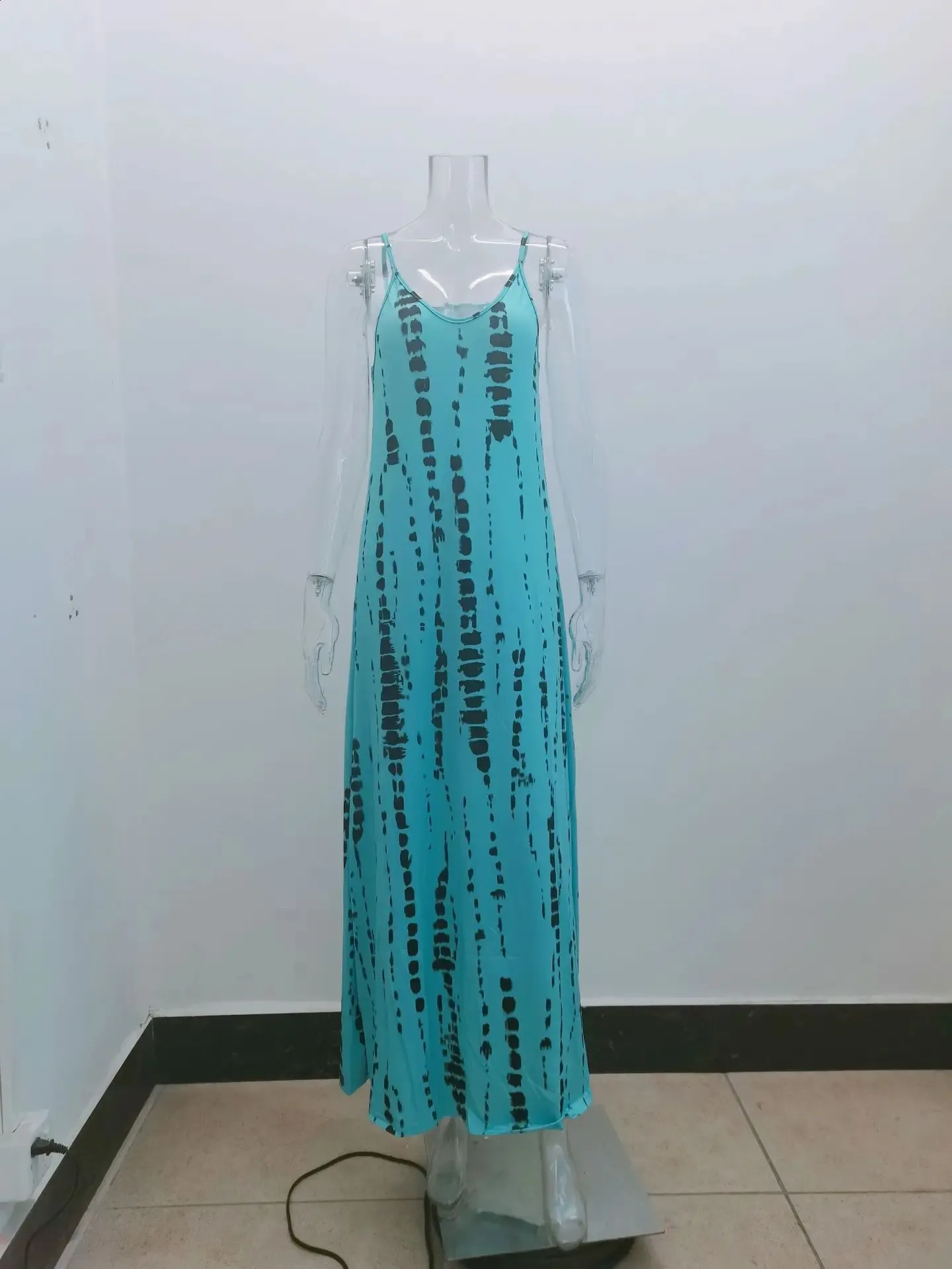 Plus Size Tie Dye Summer Dress: Flowing Maxi with Straps - Best Seller ...