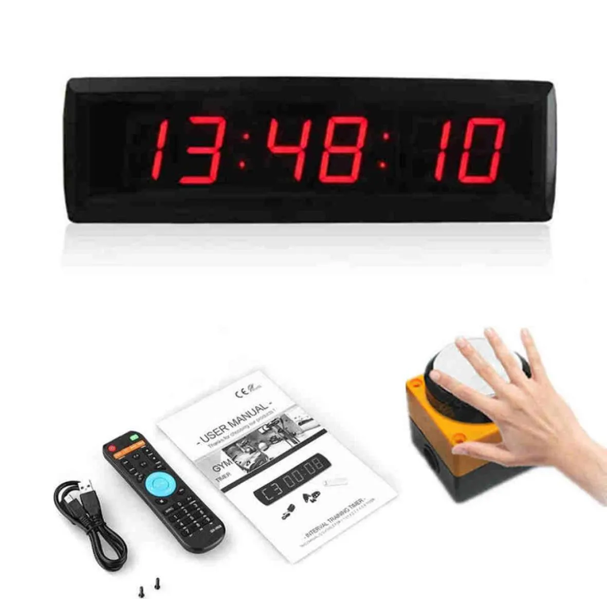 18 LED Countdown Interval Timer Stopwatch Clock With Wired Switch ...