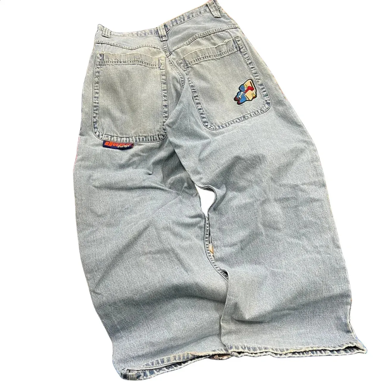Y2K JNCO Satin Knit Jeans 24 in Waist Mid-Rise Boot Cut White Print ...