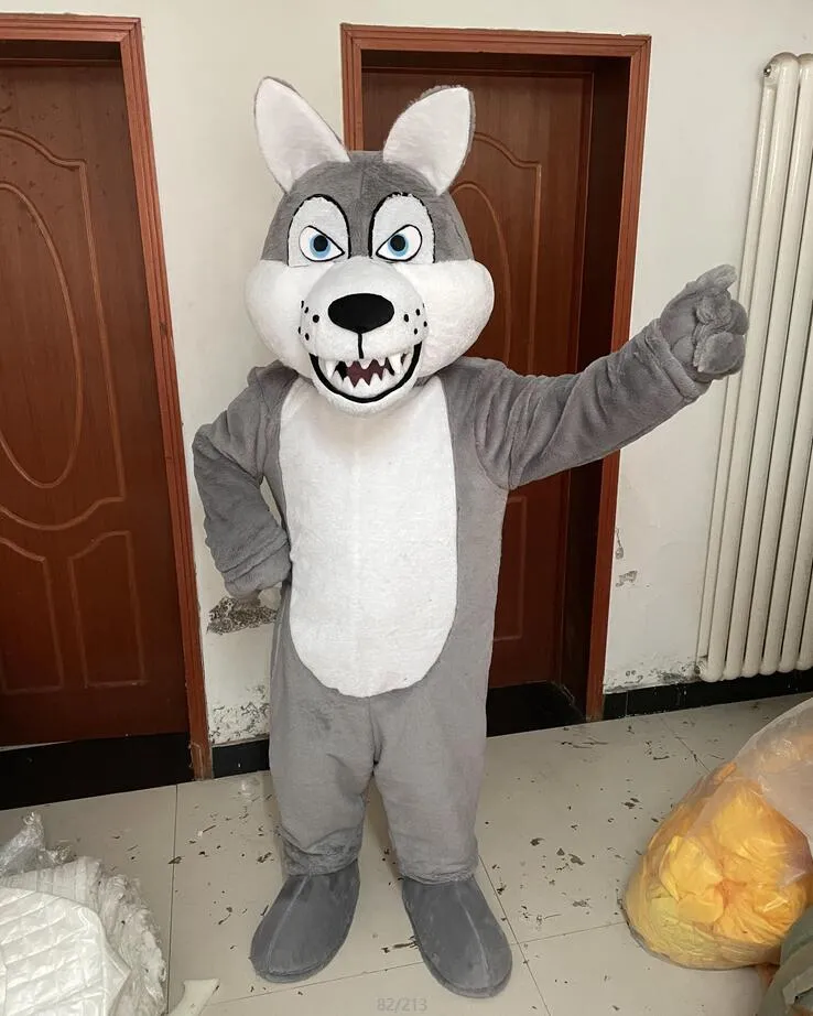 New 25 Grey Wolf Fox Fursuit Dog Mascot Outfit Complete Sui Dress In ...