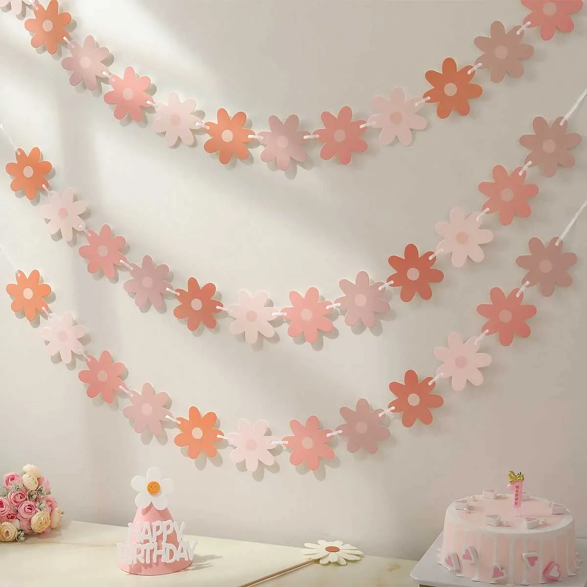 Gradient Daisy banner stand for Holiday Party...
