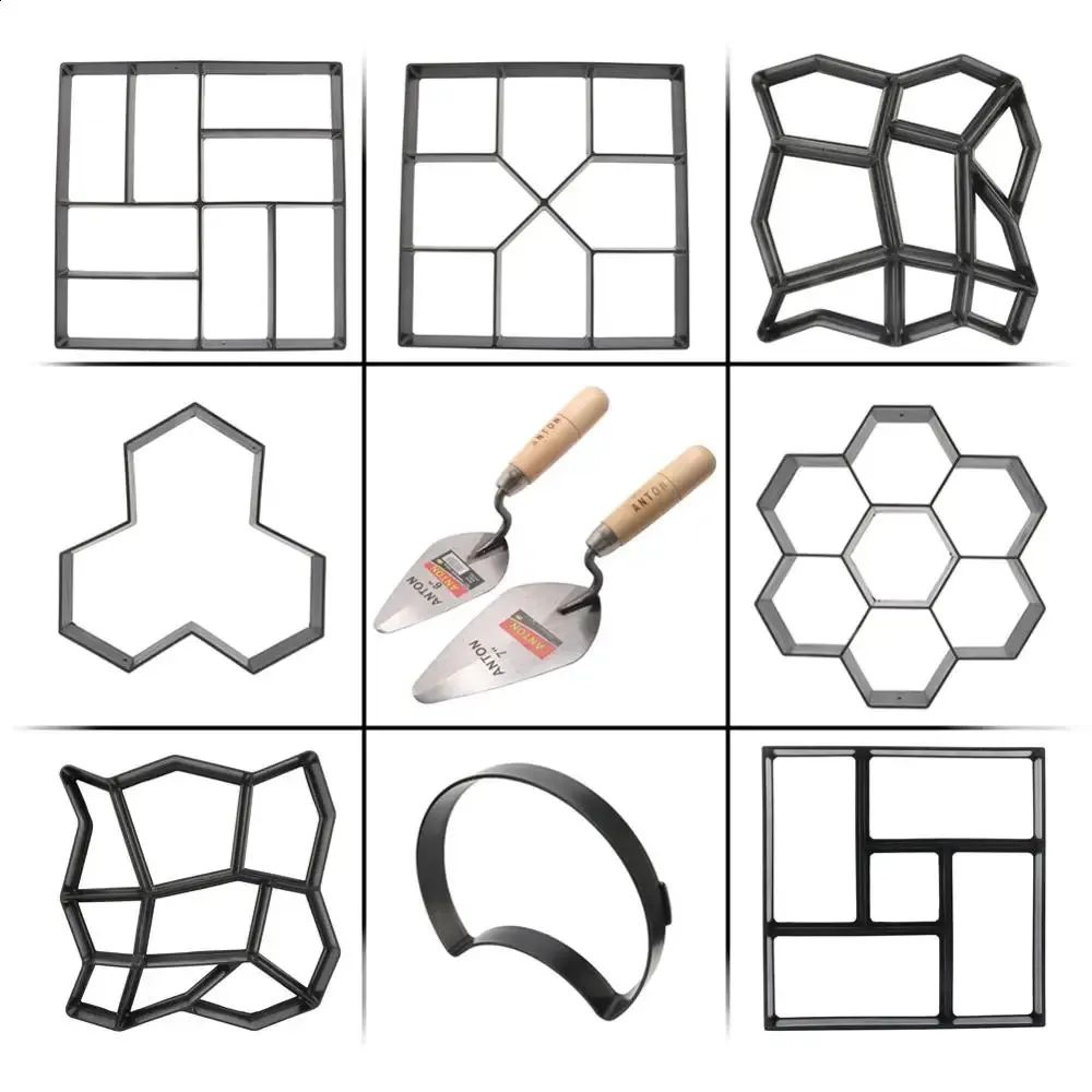 DIY Concrete Molding Kit For Garden Sidewalk & Paths Reusable, Easy To ...