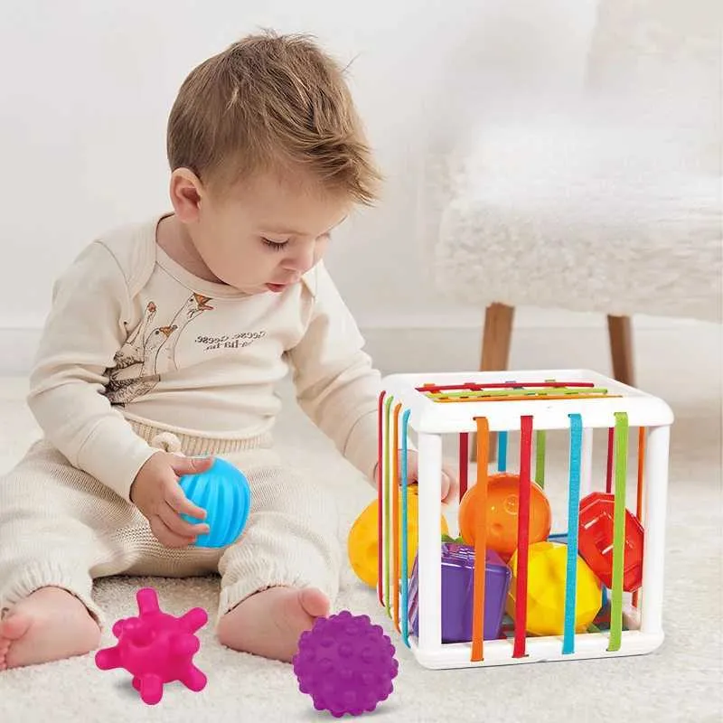Rainbow Montessori Sensory Toys for Babies 0-12 Months - Plastic ...