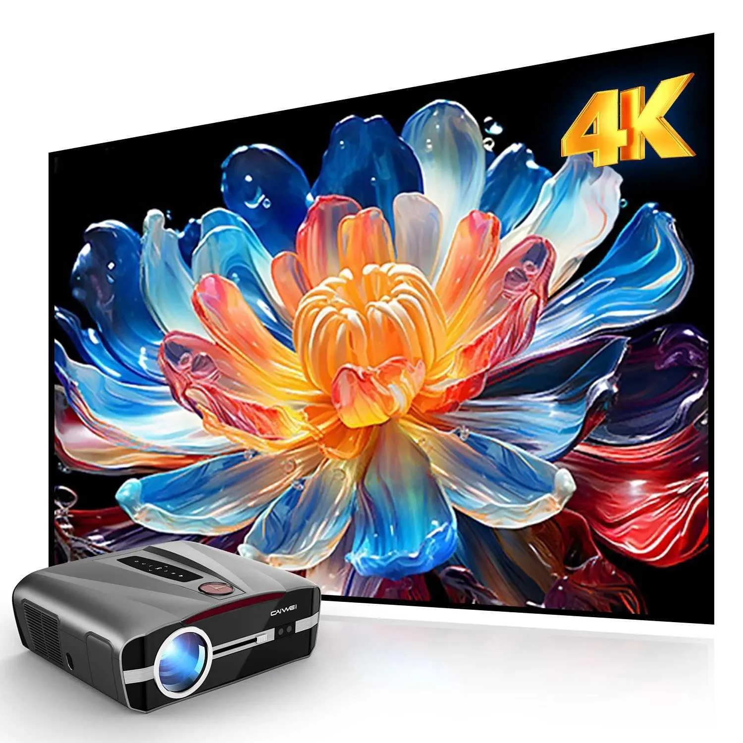 Full HD LED 4K 4k projector with Auto Focus, WiFi, Bluetooth, and 1480 ...