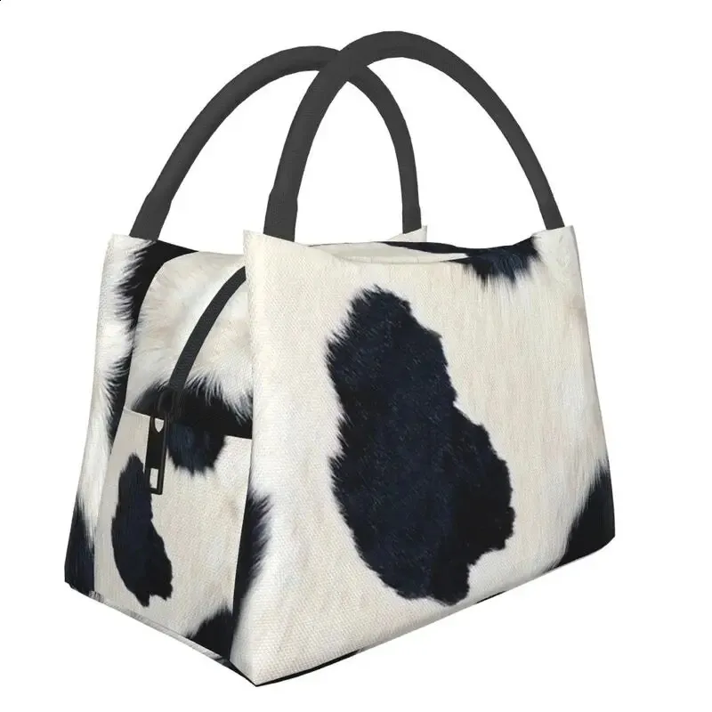 Cow Print Insulated Lunch Bag: Thermal, Reusable Food Box for Women ...