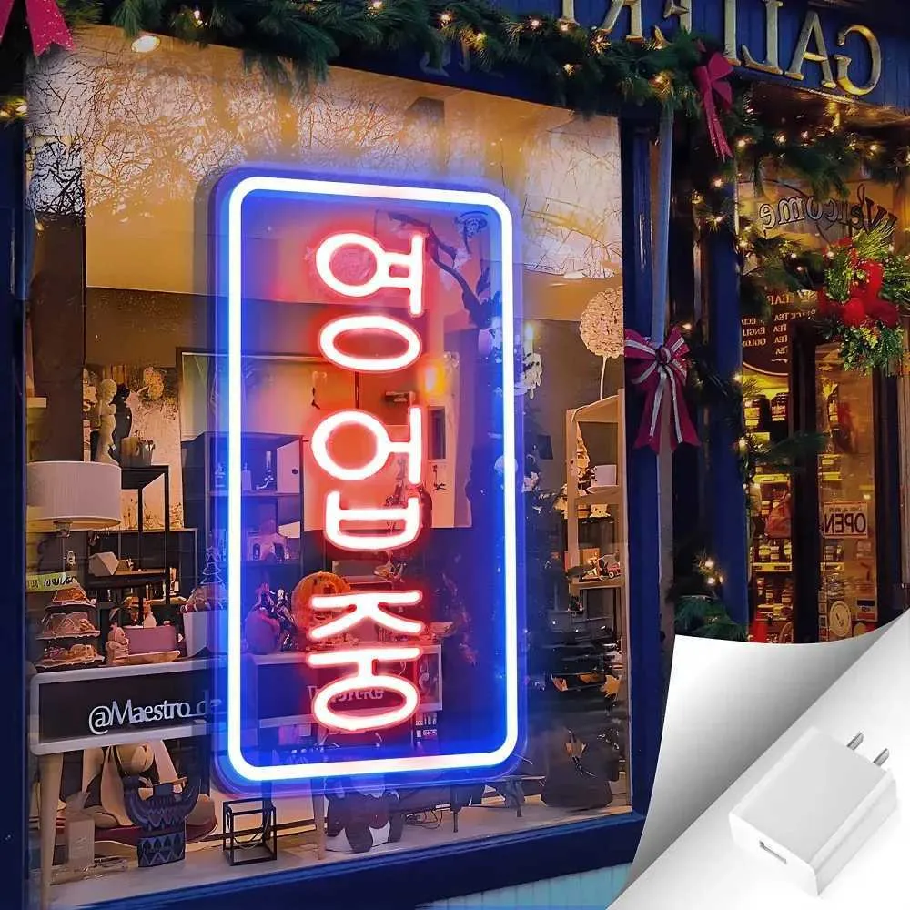 Korean Led Signs Neon Open Sign For Business And Wall Hanging Ideal For ...