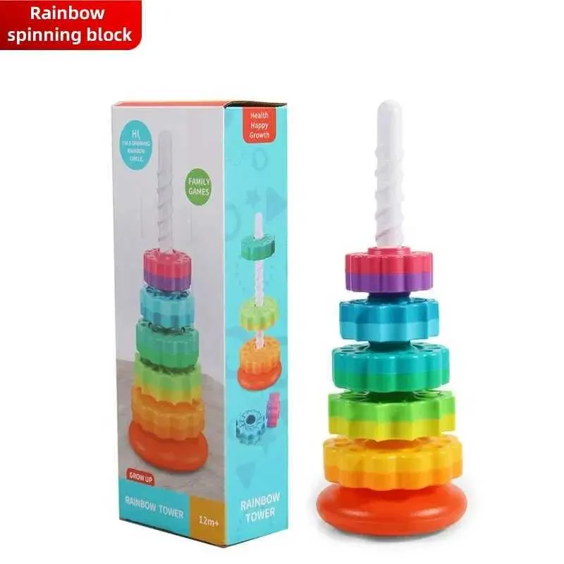 Rainbow Stacking Turret Music Toy For Baby 1 3 Years Color Nesting Rings, Early Education Puzzle ...