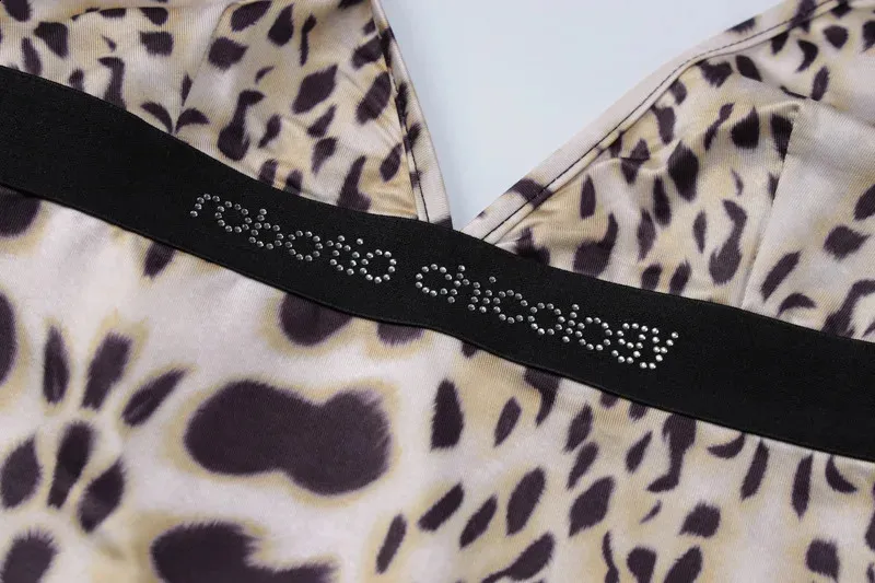 Leopard Print Lace-Up Cami Crop Top - Y2K Rave Outfit Style, High Waist ...