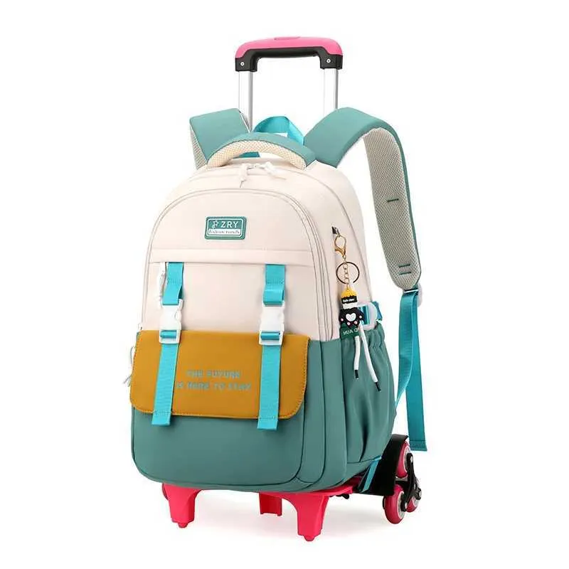 Kids Rolling Backpack With Wheels Primary School Backpack For Girls ...
