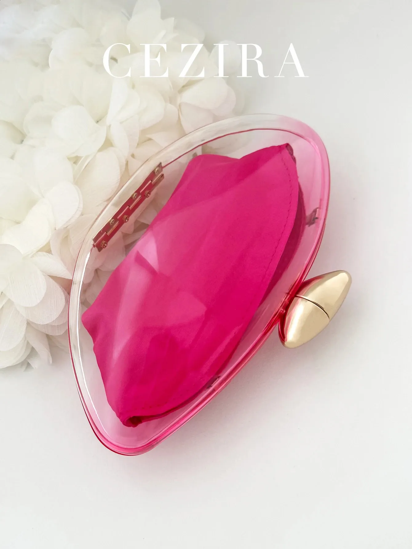 CEZIRA Transparent Acrylic Clutch Handbag Womens Fashionable Gradient ...