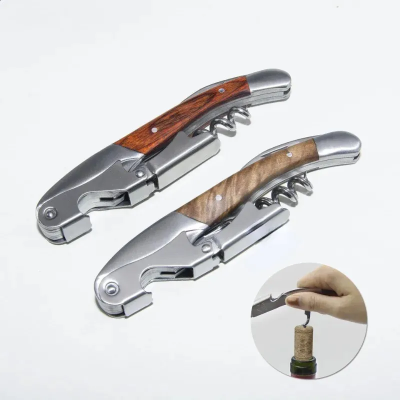 Premium Wood Handle Bottle Opener - Portable Wine & Beer Cap Remover ...