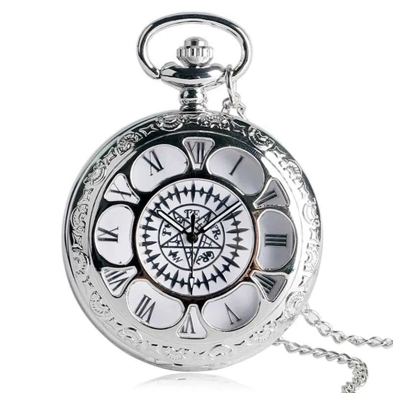 Black Butler Black Stone II Cosplay Watch Sebastian Seale Luxury Silver ...